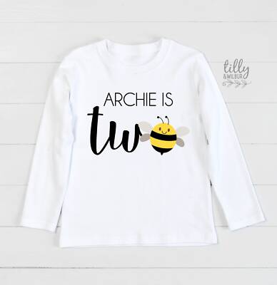 Personalised Two T-Shirt, I Am Two T-Shirt, Bee Party Theme, Bee T ...