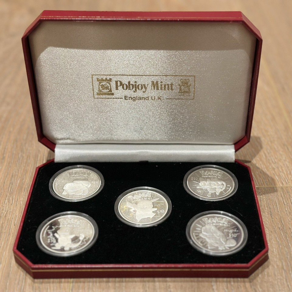 Niue 10 dollars, set of 5 coins, Pokemon Series proof silver 2001 ...