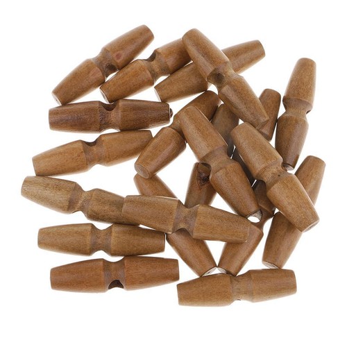 20Pcs Knitting Coat Duffle Toggle Wood Buttons Clothing Accessories ...
