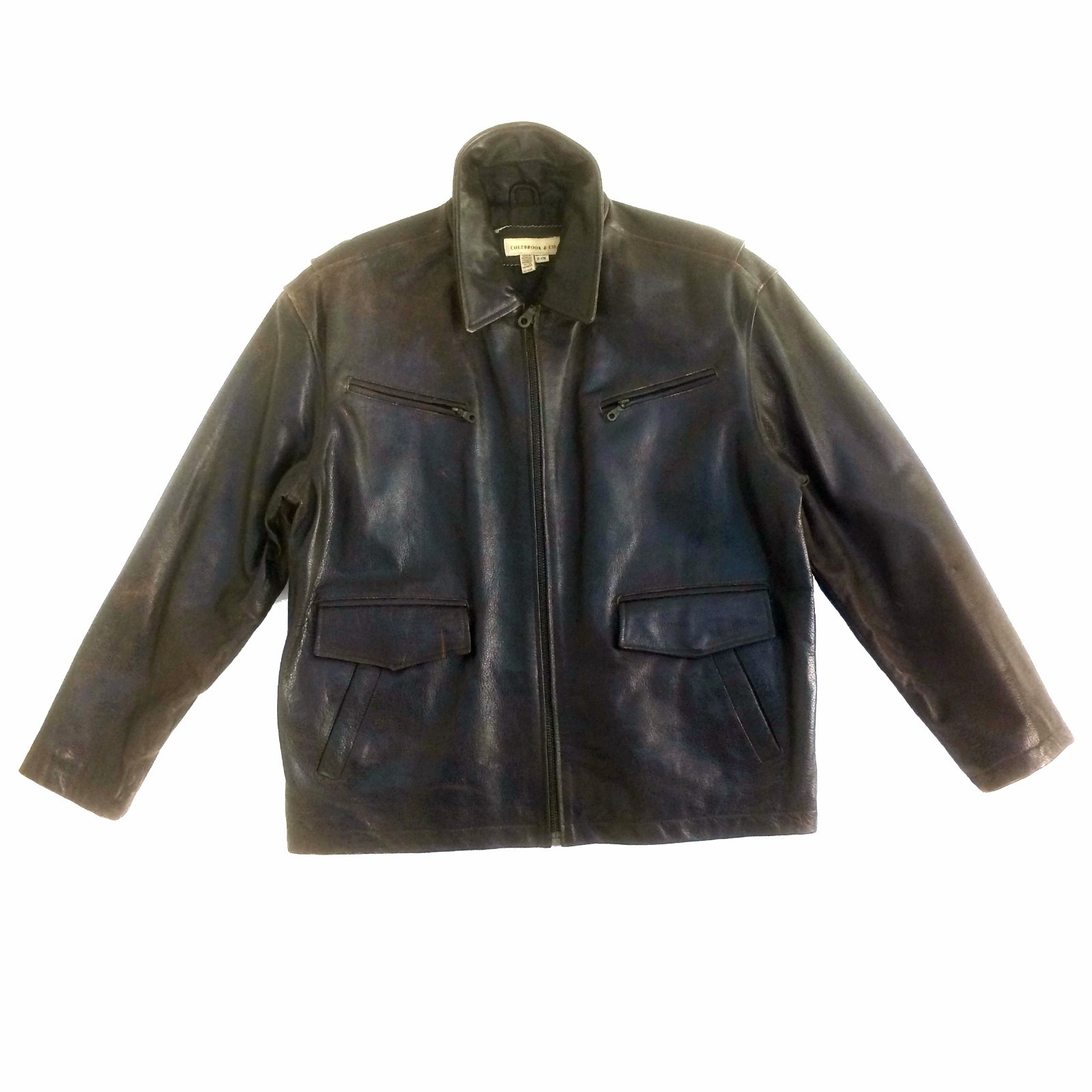 M9019V COLEBROOK & CO, Vintage, Men Zip up, Real Leather 3/4 Length ...