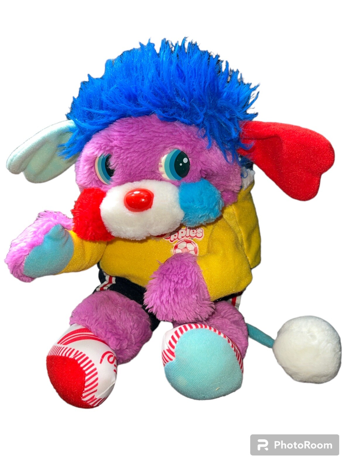 Vintage Popples Big Kick 11" Soccer Ball Plush Toy 1986 Mattel Sports ...