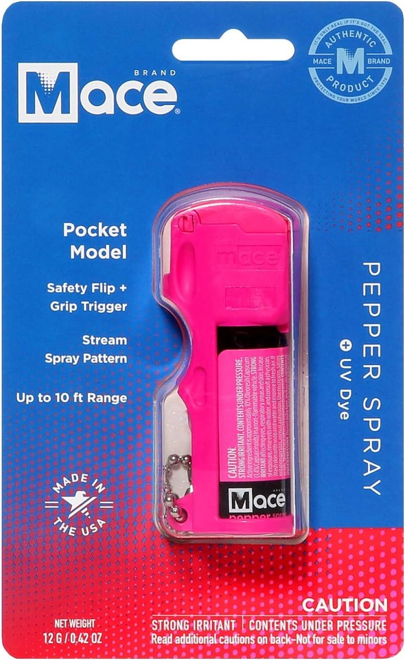 Mace POCKET PEPPER SPRAY w/ UV Dye, 10ft Range Flip-Top Self-Defense | eBay
