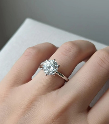 14k White Gold 2.00Carat Round Lab Grown Diamond Solitaire Wedding ...