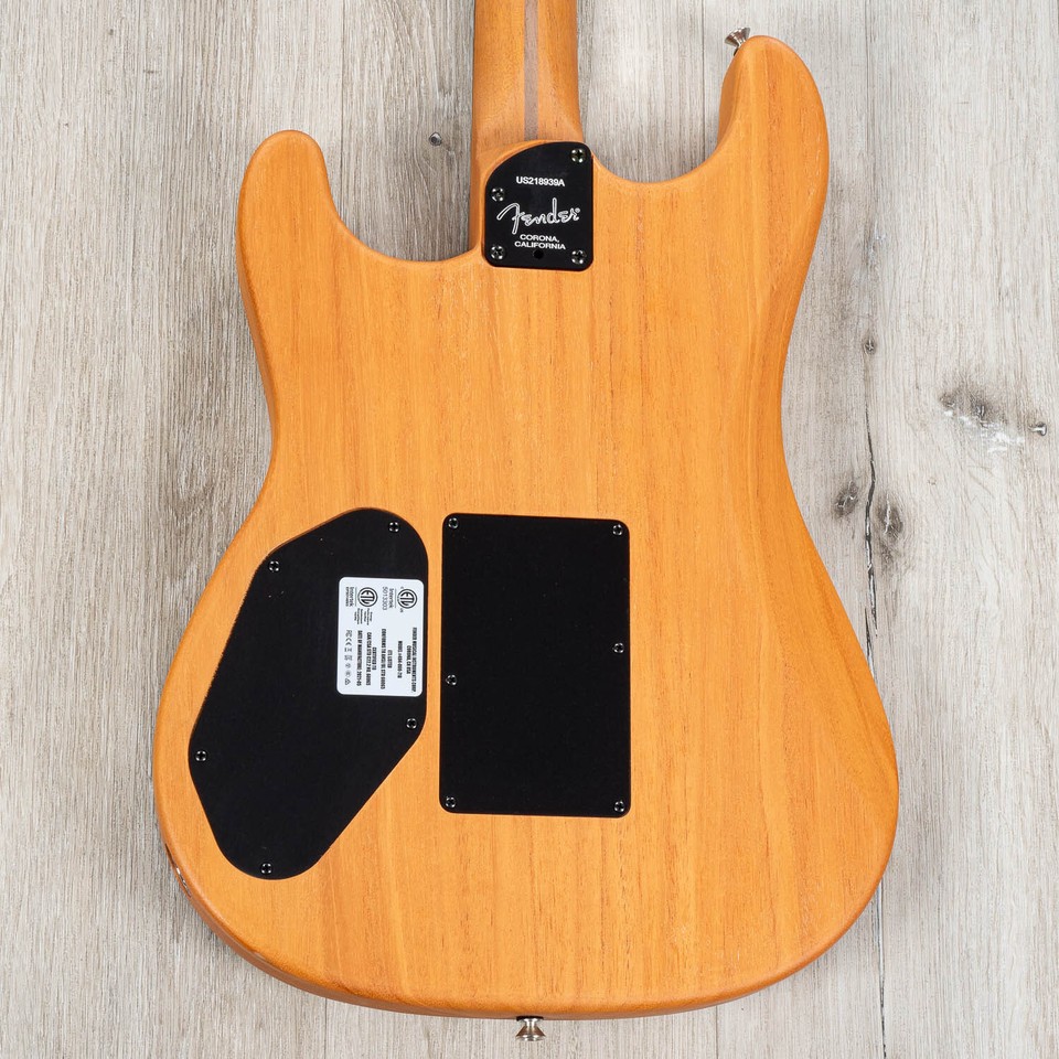 Fender American Acoustasonic Stratocaster Guitar, Ebony, Matte Black (B ...