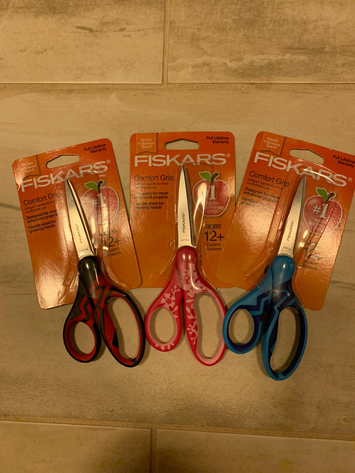 Fiskars Comfort Grip Age 12 And Up Student Scissors 3 Pack Multicolor ...