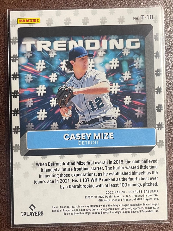 2022 Donruss Trending Vector Casey Mize T-10 | eBay