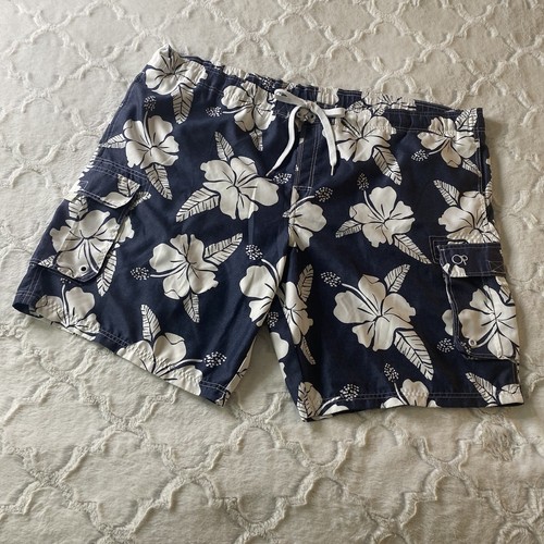 OP Ocean Pacific Board Shorts Mens 3XL Hibiscus Swim Trunks Surf Lined ...