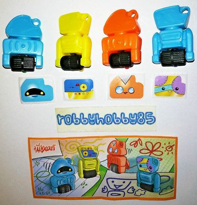 ROBOTS COMPLETE SET OF 4 FIGURES WITH PAPERS KINDER JOY SURPRISE EGG ...