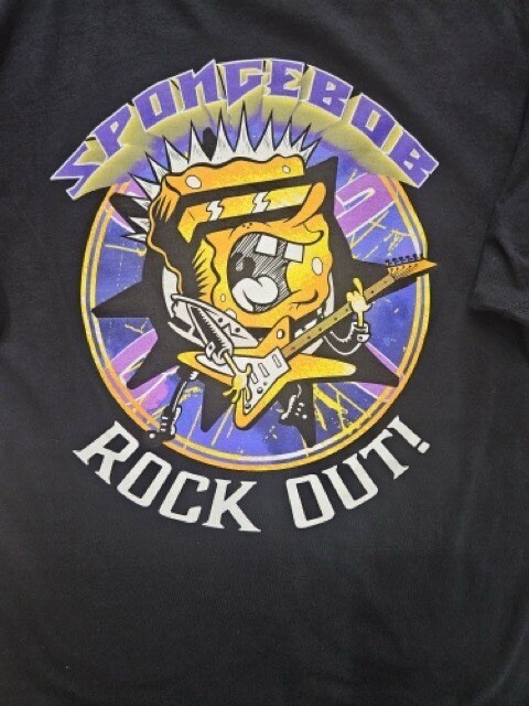 Nickelodeon SpongeBob SquarePants T-Shirt Mens XL Black Rockstar Pop ...