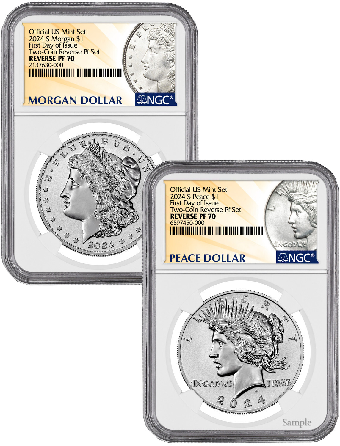 2024-S Morgan Peace Dollar Reverse Proof 2-Coin Set FDI NGC PF70 | eBay