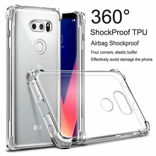For LG G6 G8 V20 V30 V40 Stylo 3 4 Clear Shockproof 360° Bumper TPU ...