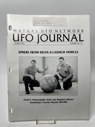 UFO Journal Mutual UFO Network MUFON Magazine #347 MAR 1997 SPHERE FROM ...