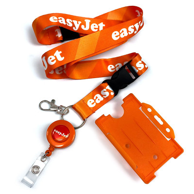 EasyJet Logo Lanyard for Men & Women with Badge Holder & Retractable ID ...