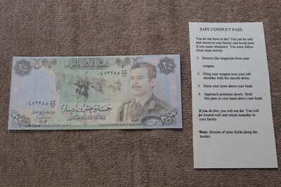 Original U.S. Military Issued "Iraqi Surrender" Leaflet with ...