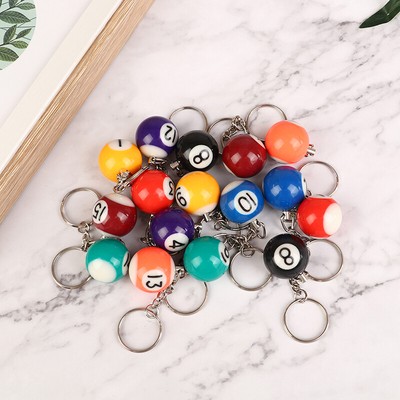 Mini Billiards Shaped Keyring Assorted Colorful Billiards Pool Ball ...