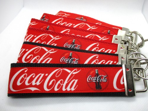 Coca-Cola Red Ribbon on Strong Webbing Key Fob Keychain Wristlet (Coke ...