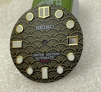 28.5mm Brand New Dial Fish Scale Black Gold Fit Seiko SKX007 7s36 NH35 ...