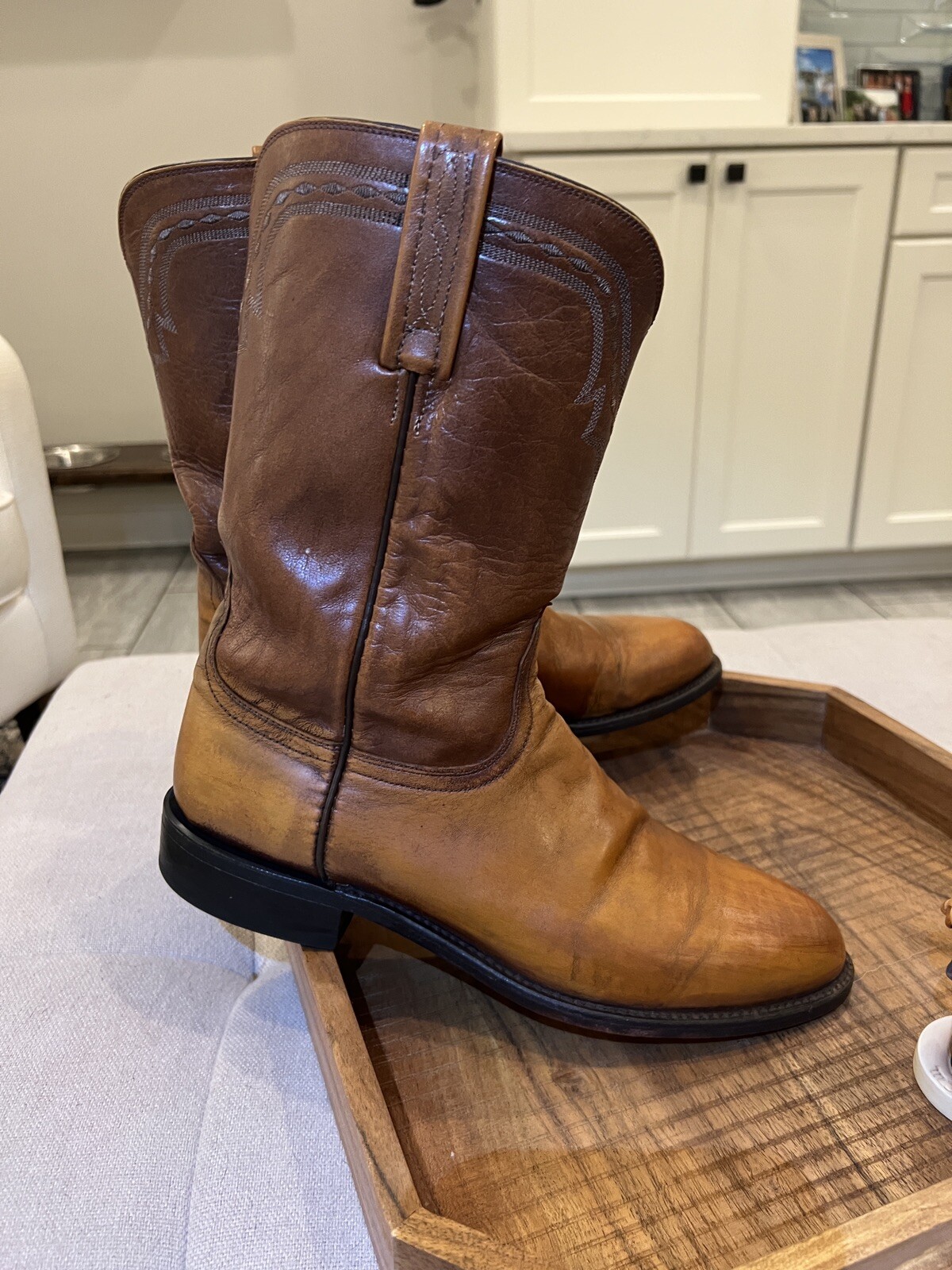 Lucchese Cowboy Boots Roper T Series Mens Size 10D … - Gem