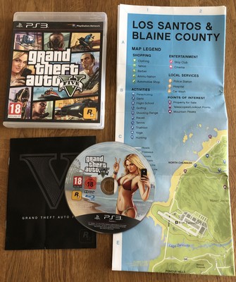 Grand Theft Auto V-GTA 5-Sony Playstation 3 PS3-Complete With Map ...