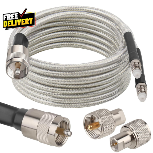 Dual CB Antenna Coax Cable 15Ft Low Loss RG8X Stranded Core CB Coax ...