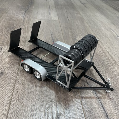 GMP 1/18 Scale Diecast Dual Axle Car Hauler Trailer Ramps Firestone ...