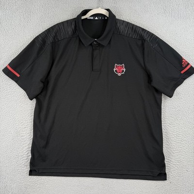 Arkansas State Red Wolves Polo Shirt Mens XL Adidas Climalite Black ...