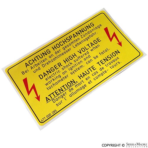 Porsche Danger High Voltage'' Decal - 924/944 76-85 477-000-285 477000285 | eBay