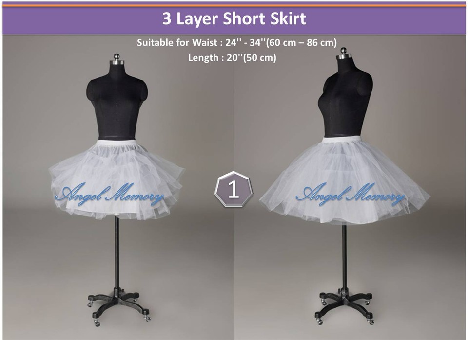 12 Styles White A Line/Hoop/Hoopless/Short Crinoline Petticoat/Slips ...
