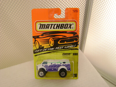 1996 MATCHBOX SUPERFAST #26 WHITE 4X4 CHEVY VAN NEW ON CARD | eBay