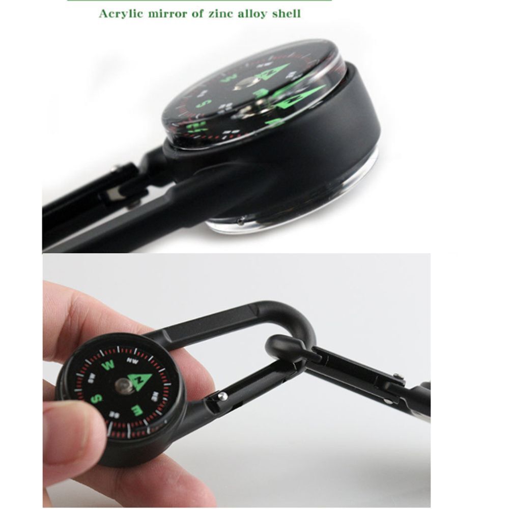 Snap Hook Compass Thermometer Carabiner Double Sided 3 in 1 Metal ...