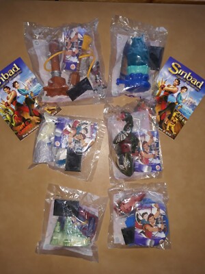 Burger King 2003 - Sinbad - Complete Set of 6 toys with 2 Fun and Games ...
