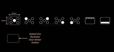 White Print 5 Hob Stove Cooktop Adhesive Oven Sticker Label Induction ...