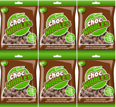 6 X 150G MINT CHOC NOBBLY NIBBLES BAG CHOCOLATE SWEETS SWEET DREAMS ...