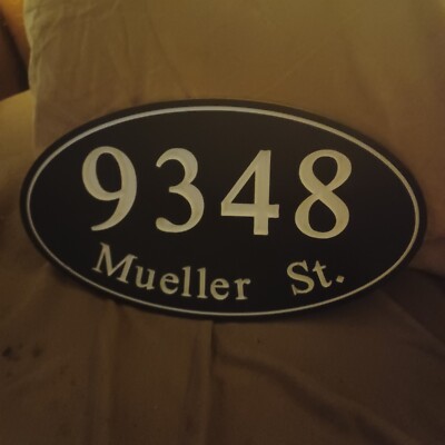 Custom CNC Engraved Oval Home Business Address Sign 1/2in HDPE- Made in ...