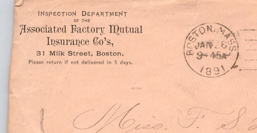 1891 Associated Factory Mutual Insurance Co Inspection Dept BOSTON ...