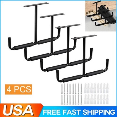 4 Pack Overhead Garage Storage Hooks, 17" Heavy Duty Ceiling Mount ...
