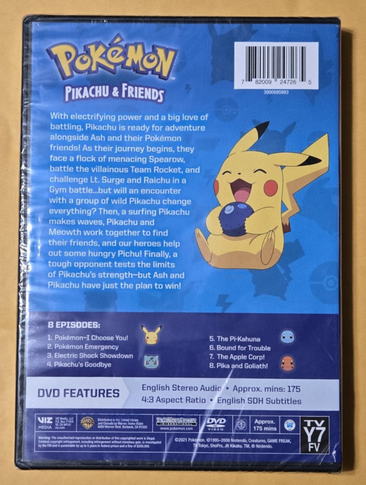 WARNER BROS - POKEMON - PIKACHU & FRIENDS - TV Y7 FV - DVD- 2021 - NEW ...