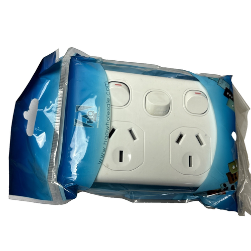 5 x HQ Double 10A Powerpoint / GPO Outlet - WITH EXTRA SWITCH - DOUBLE ...