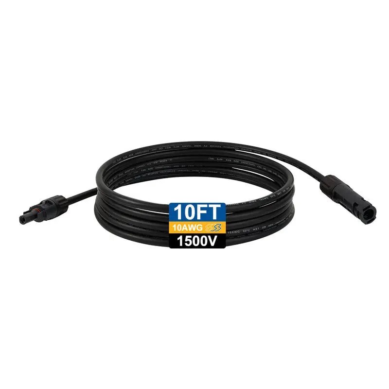 UL & TUV 1500V PV Extension Cable - 10AWG 10-30ft / Single Piece Wire ...
