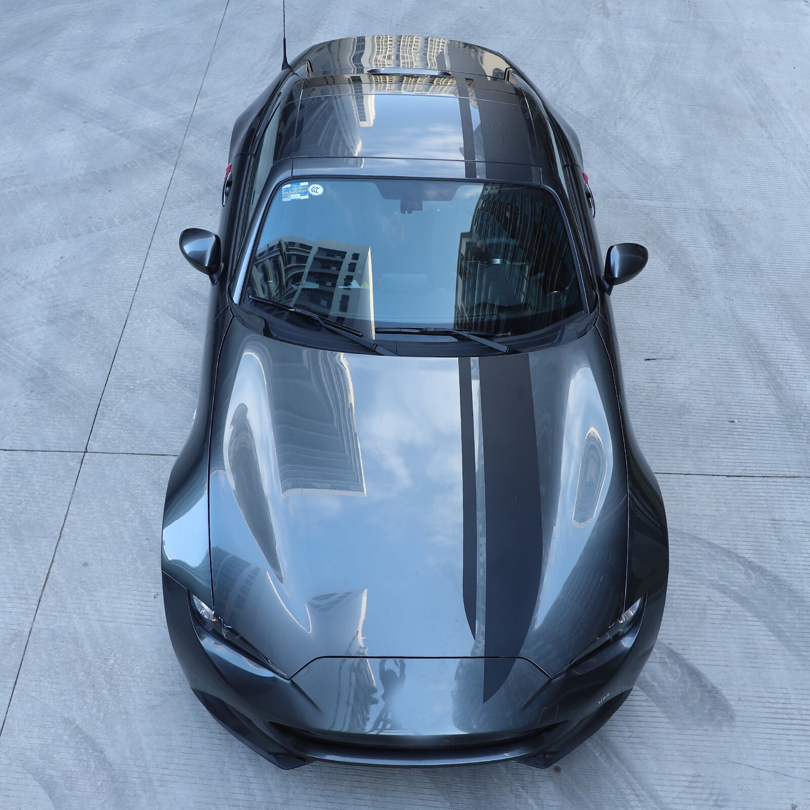 For Mazda MX-5 (Hard Top) 16-23 Car Hood Trunk Racing Stripe Sticker ...