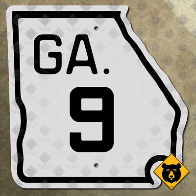 Georgia State Route 9 highway road sign 1940 Atlanta Alpharetta Cumming ...