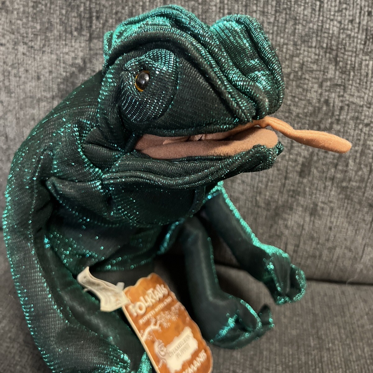 Stuffed Animal Folkmanis Chameleon Hand Puppet - Realistic Green Lizard ...