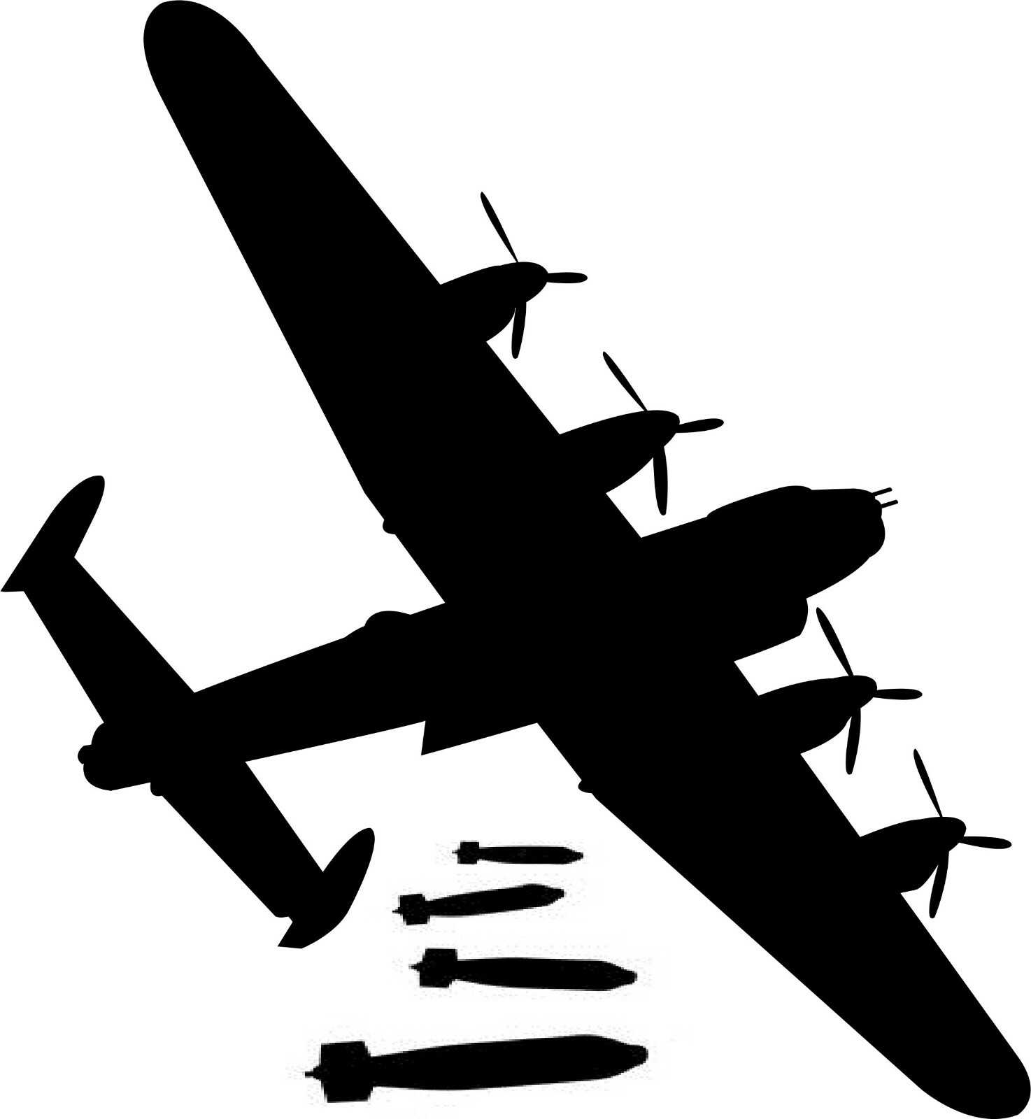 Lancaster bomber world war 2 aircraft silhouette vinyl decal wall art ...