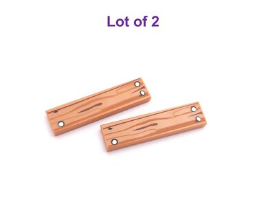 Lego 1x4 Tile with Wood Grain with 3 Silver Nails Pattern Medium Nougat ...