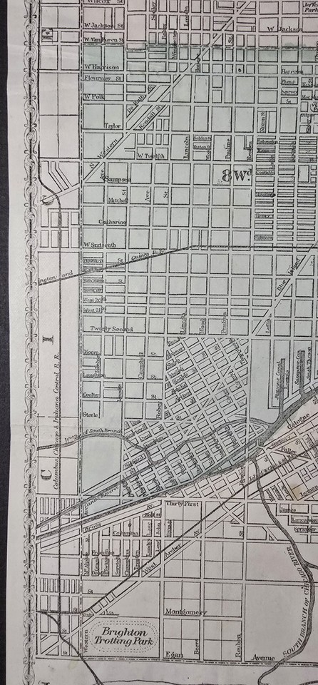 GREAT CHICAGO FIRE MAP 1871 BURNT DISTRICT CONFLAGRATION CARTOGRAPHY ...