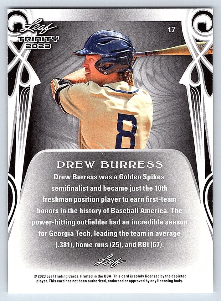 2023 Leaf Trinity Drew Burress #317 Georgia Tech | eBay