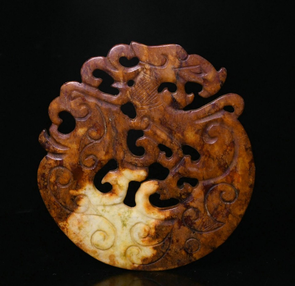 12CM China Hongshan Culture Old Jade Carved Dragon Loong Animal Yubi ...