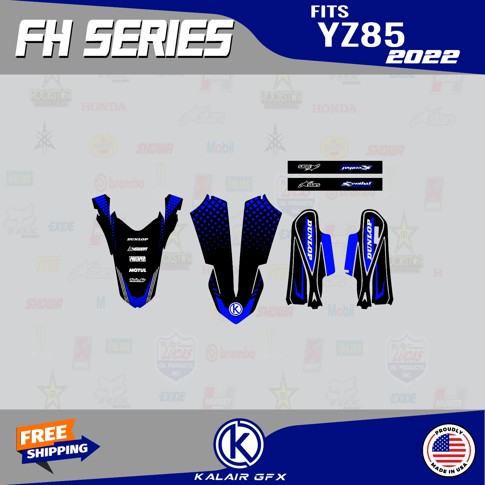 Graphics Kit for Yamaha YZ85 (2022 - 2023) YZ 85 FH Series -Blue | eBay