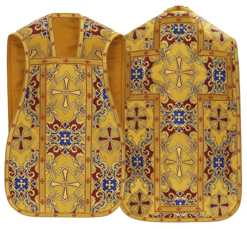 Gold Roman Fiddleback Chasuble with stole Vestment Casulla Dorada ...
