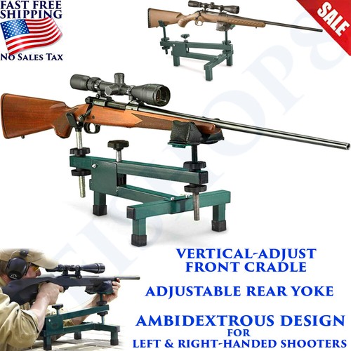 ADJUSTABLE SHOOTING STEEL REST RIFLE BENCH STAND GUN CLEANING HUNTING ...